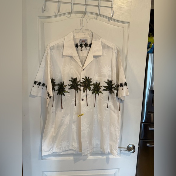Pacific Legend | Shirts | Pacific Legend White Cotton Palm Tree Short ...